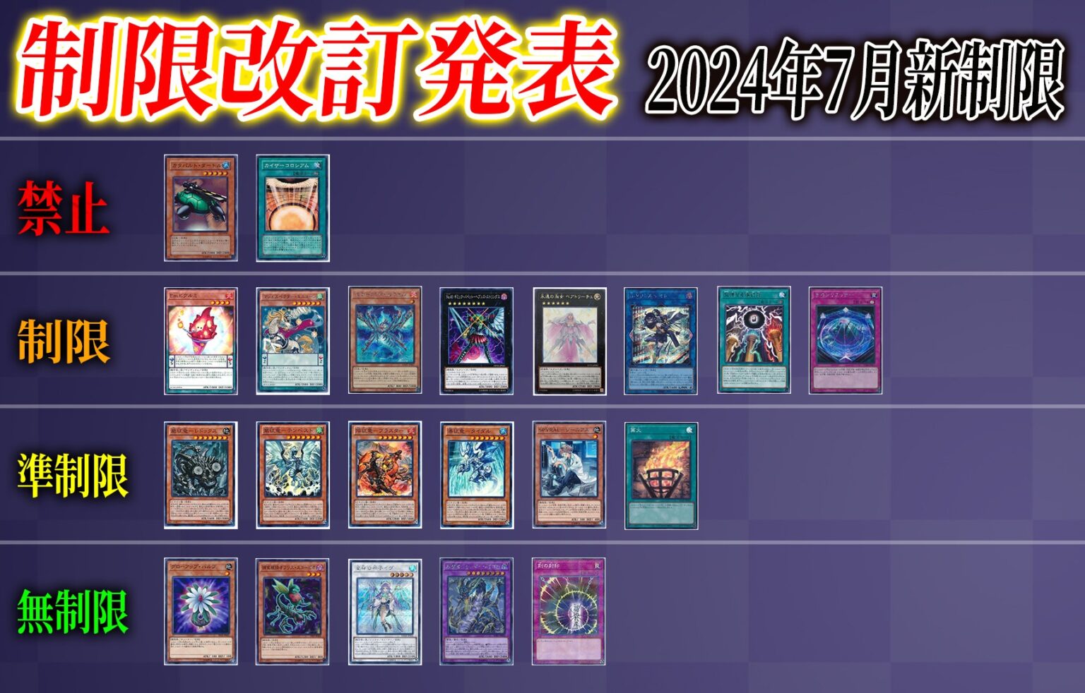 【遊戯王OCG】2024年7月制限改訂発表。改訂内容と来期環境 | Glog（ジーログ）